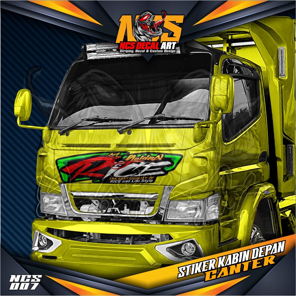 Jual Stiker Decal Kabin Depan GOLDEN RICE BERAS All Truk Canter, Ragasa ...