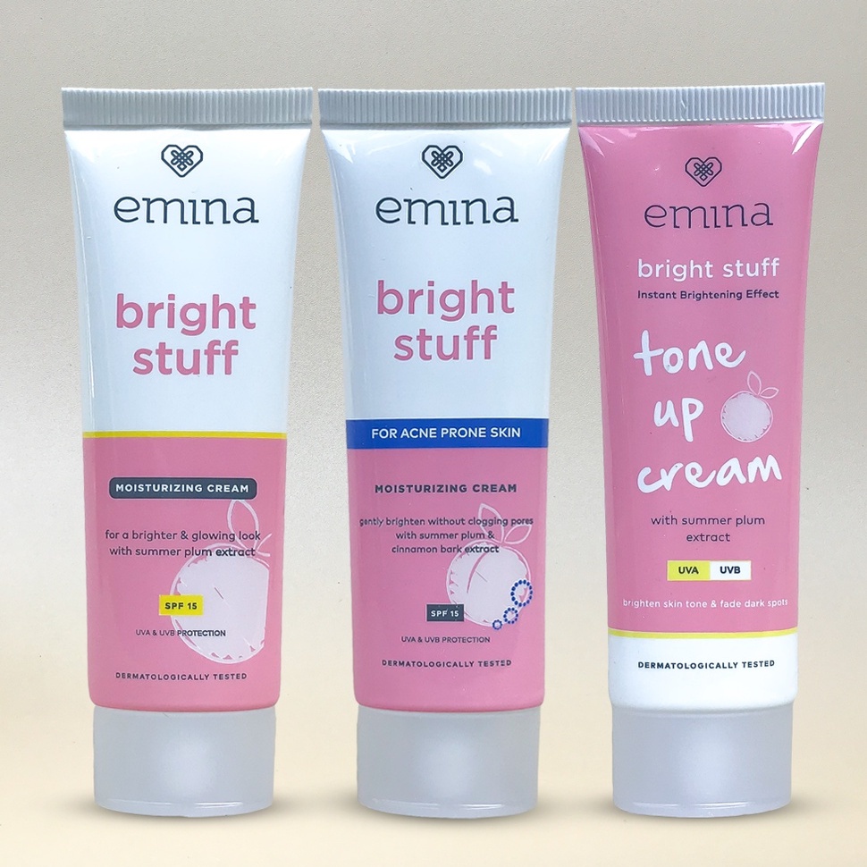 Jual Emina Bright Stuff Tone Up Cream | Moisturizing Cream | Acne Prone ...