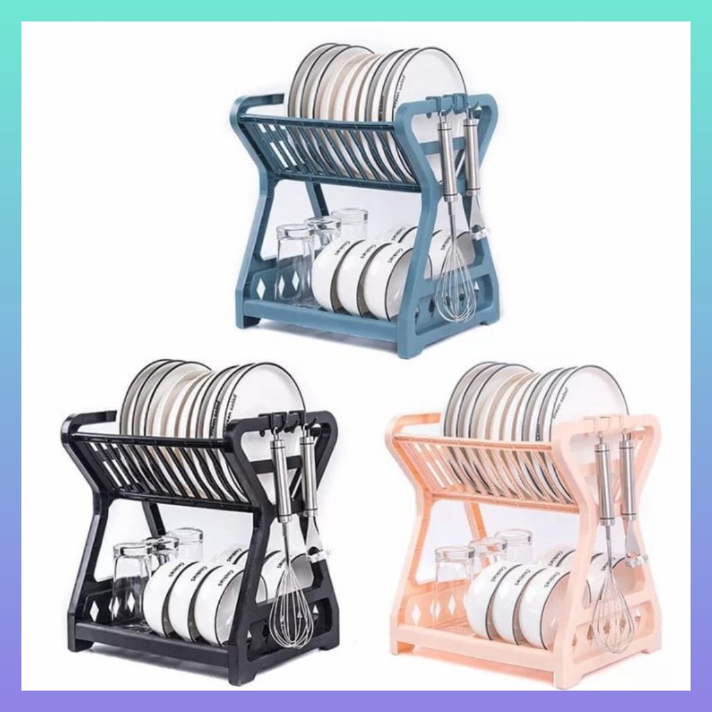 Jual Rak piring Dapur Baskom/Rak Piring 2 Susun Plastik/Rak Pengering ...