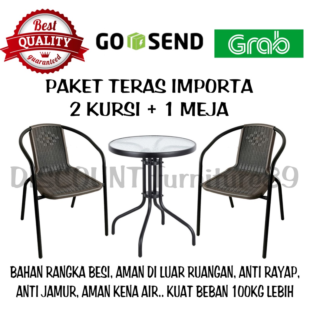 Jual Kursi Meja Teras Besi Set 2 Kursi + 1 meja Cielo Teraso Merk ...