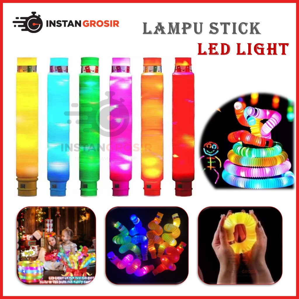 Jual Lampu stick pop tubes LED CEC Light up mainan viral selang warna ...