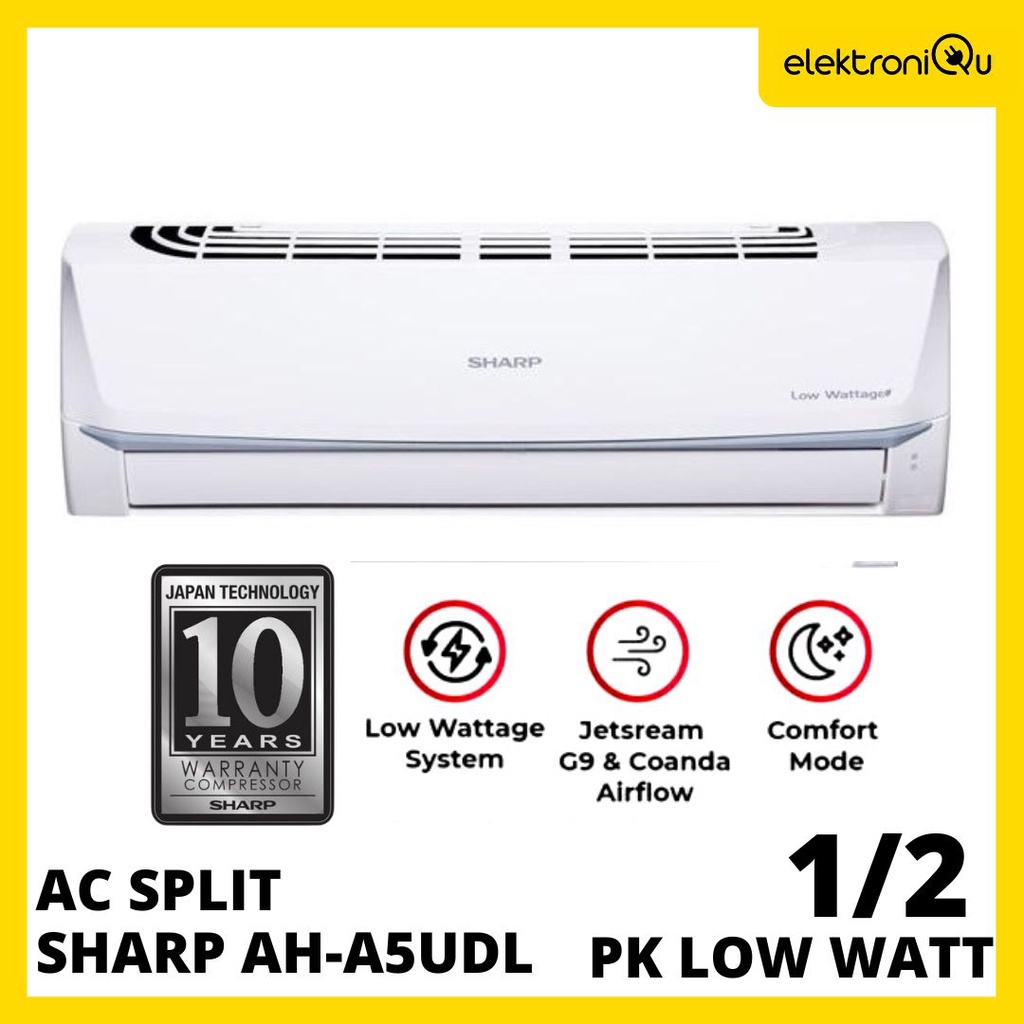 Jual AC SPLIT SHARP AH-A5UDL 1/2 PK LOW WATT ( UNIT SAJA ) | Shopee ...