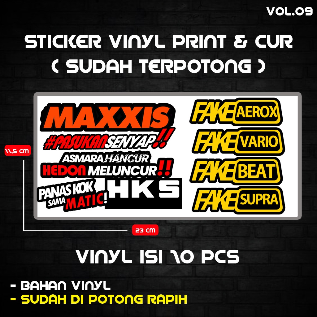 Jual Stiker Motor Keren Beat Vario Nmax Aerox Scoopy (Isi 10 Pcs) Vinyl ...