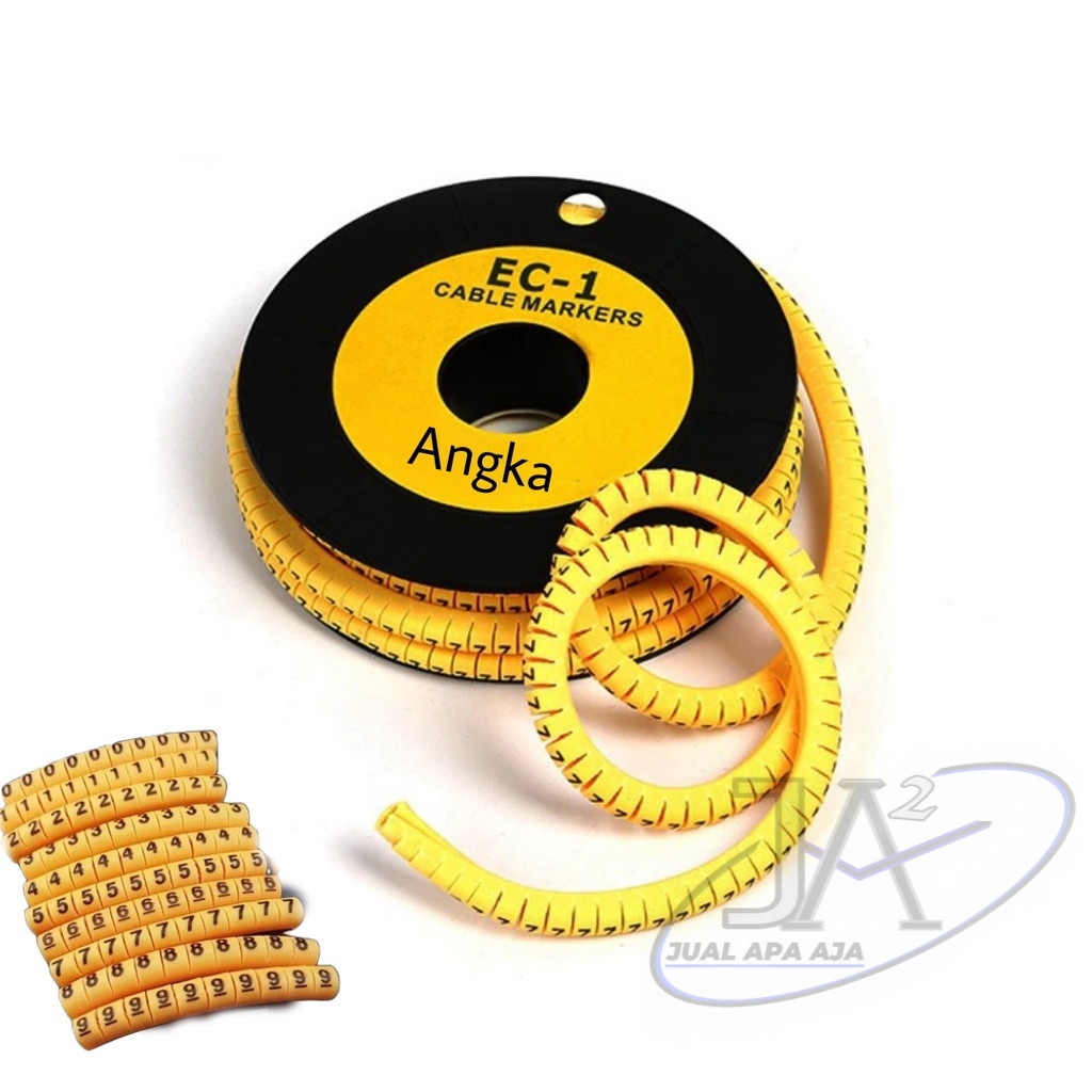 Jual Kabel Marker Angka EC-1 50pcs Cable marker Angka 0-9 harga per ...