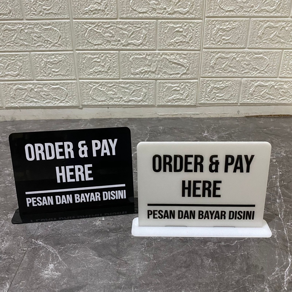 Jual Order Pay Here Bayar Disini Sign | Acrylic - Laser Cut | Shopee ...