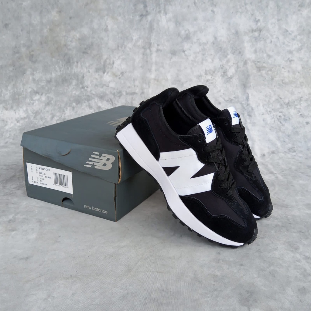 Jual SEPATU NEW BALANCE 327 BLACK WHITE ORIGINAL BNIB FULL TAG BARCODE ...