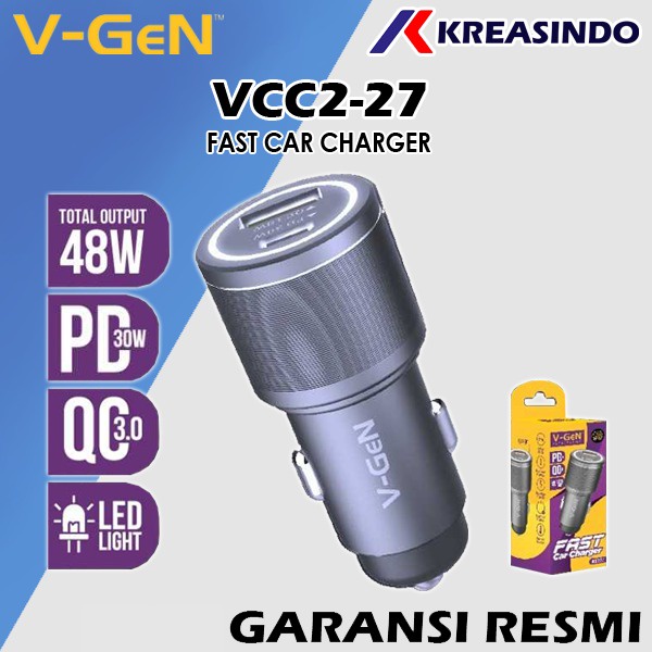 Jual VGEN V-GeN VCC2-27 Car Charge Mobil Fast Charging QC 3.0 PD 48W ...