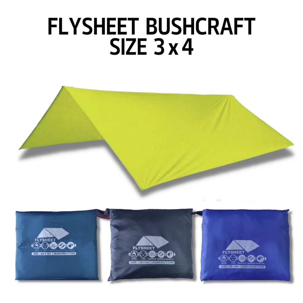 Jual Flysheet 3×4 buscraft bivak set 4x3 tenda Fly sheet tutup atap ...