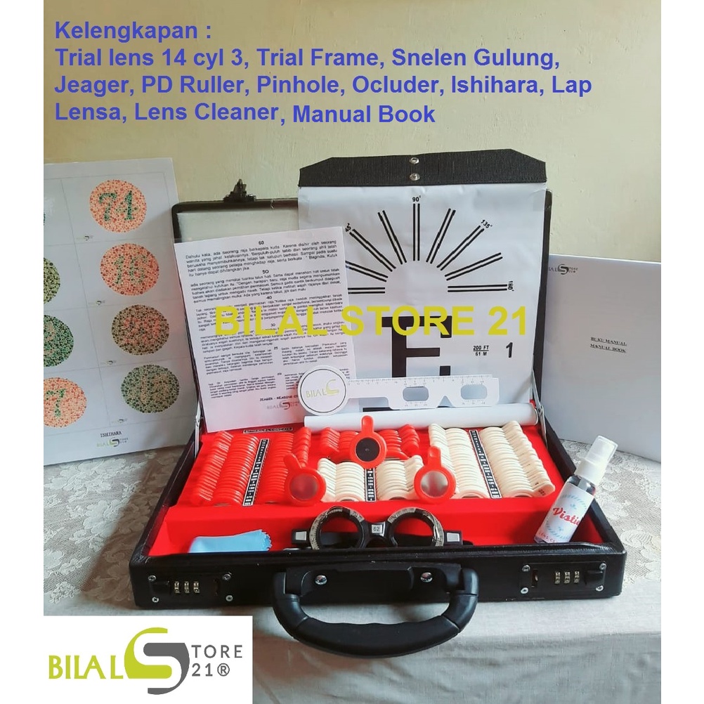 Jual Trial Lens Set Alat Periksa Mata 14 D Cyl 3 FREE PINHOLE ...