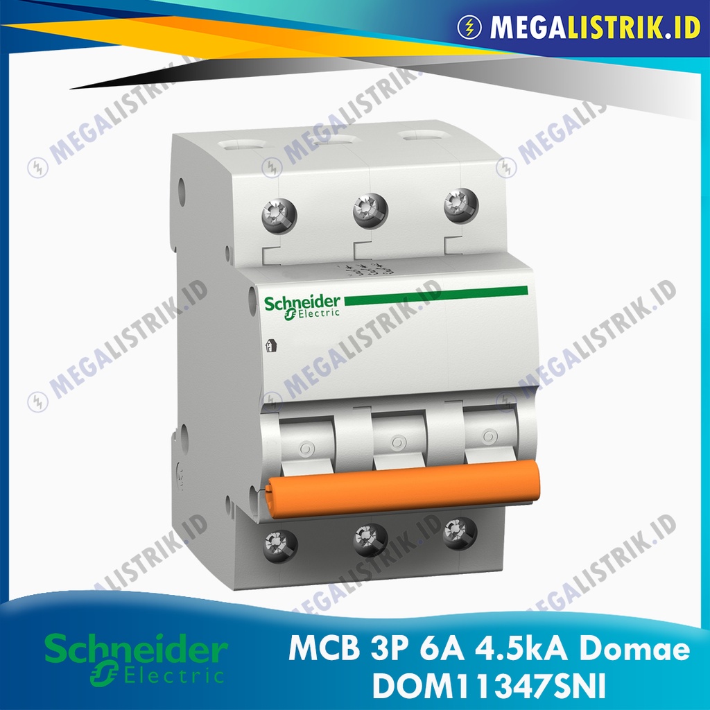 Jual SCHNEIDER MCB DOMAE 3P 6A / 3 PHASE 6 AMPERE SNI DOM11347SNI | Shopee Indonesia