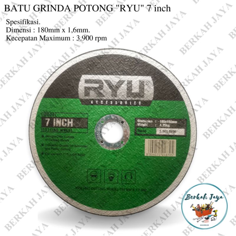 Jual RYU Mata Gurinda Batu Gerinda Potong 7 INCH Pemotong Besi ...
