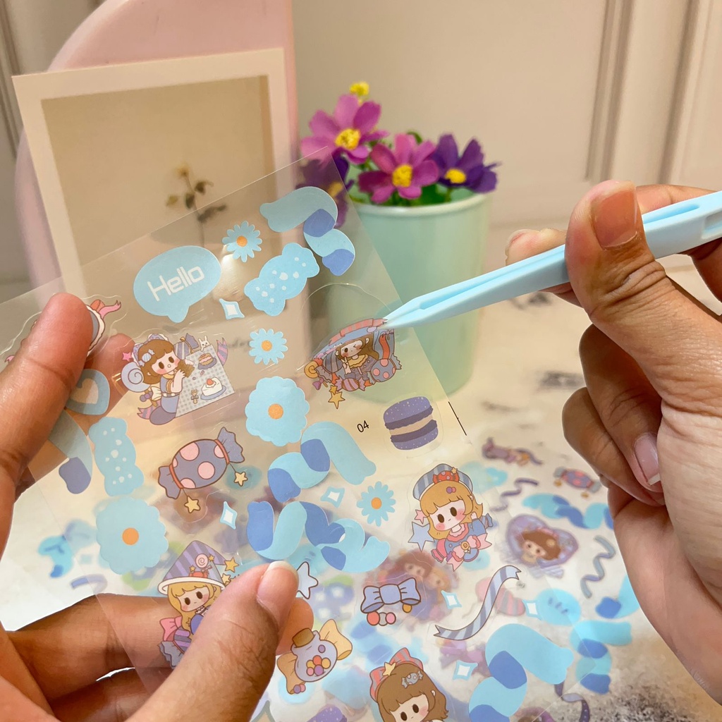 Jual Paket sticker 3 roll set lembar SZ-71 -WARNA RANDOM - washi tape ...