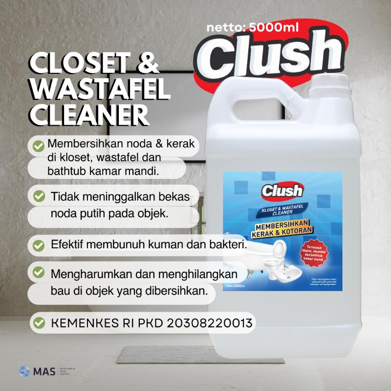 Jual Clush Kloset & Wastafel cleaner 5000ml 5 Liter pembersih closet ...
