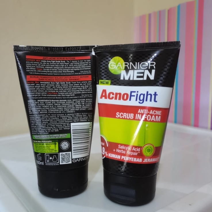 Jual Garnier Men Acno Fight Anti-Acne Scrub in Foam 100ml | Shopee Indonesia