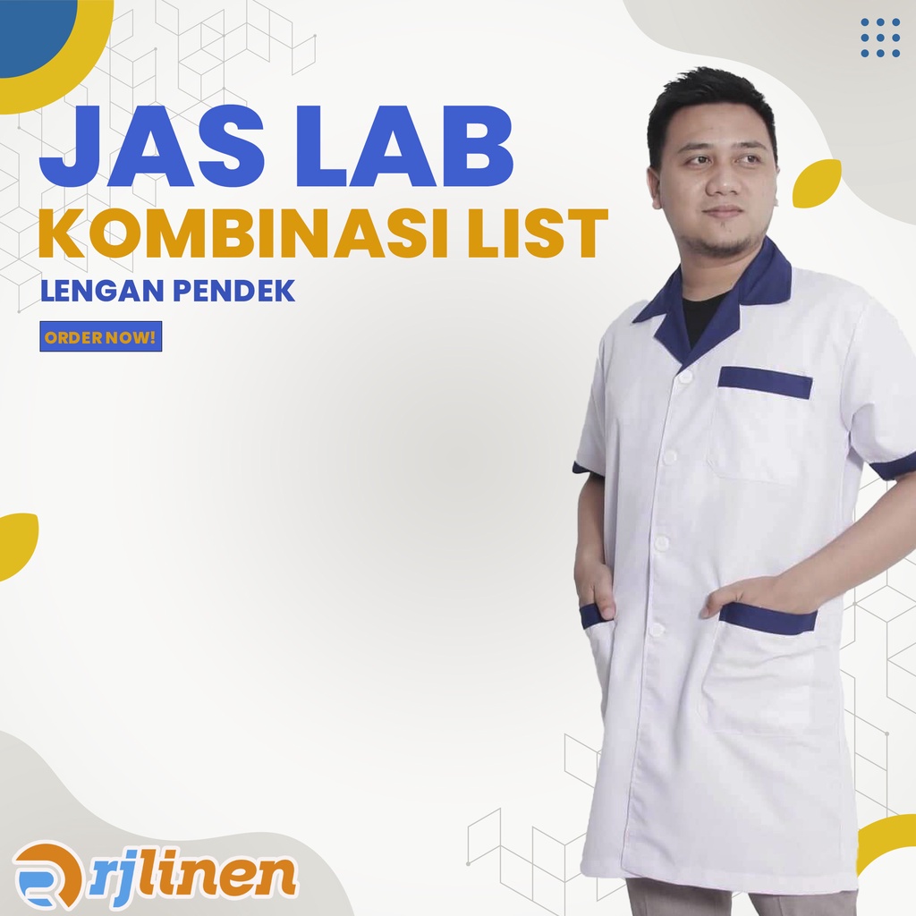 Jual JAS LABORATORIUM KOMBINASI LENGAN PENDEK / JAS LAB PRAKTEK / JAS ...