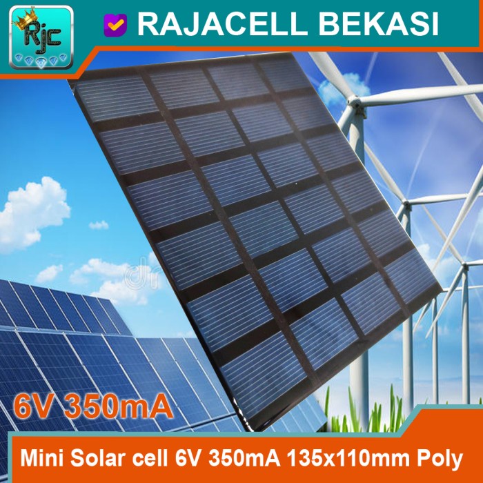 Jual Panel Surya Mini Solar Cell 6V 350mA 135x110mm Polycrystalline ...