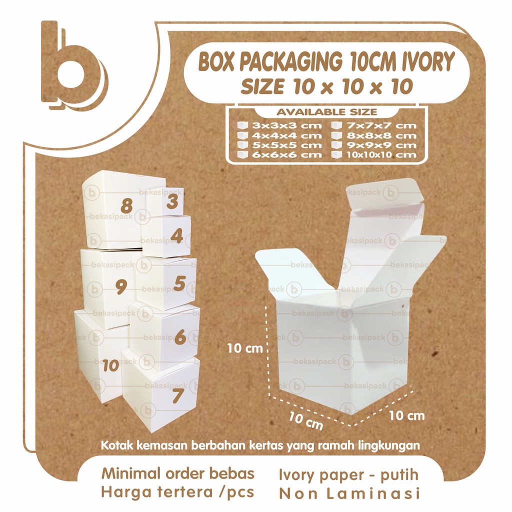 Jual Box Packaging Ivory Natural 10x10x10 I BP10IN00388 | Shopee Indonesia