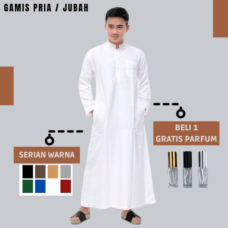 Jual JUBAH PRIA DEWASA GAMIS PRIA MUSLIM JUBAH POLOS LENGAN PANJANG MODEL TERBARU | Shopee Indonesia