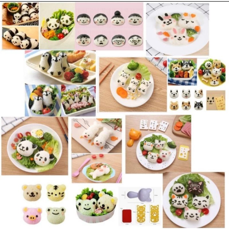 Jual Aksesoris alat bento bekal anak, Cetakan nasi, sosis, telur bento ...