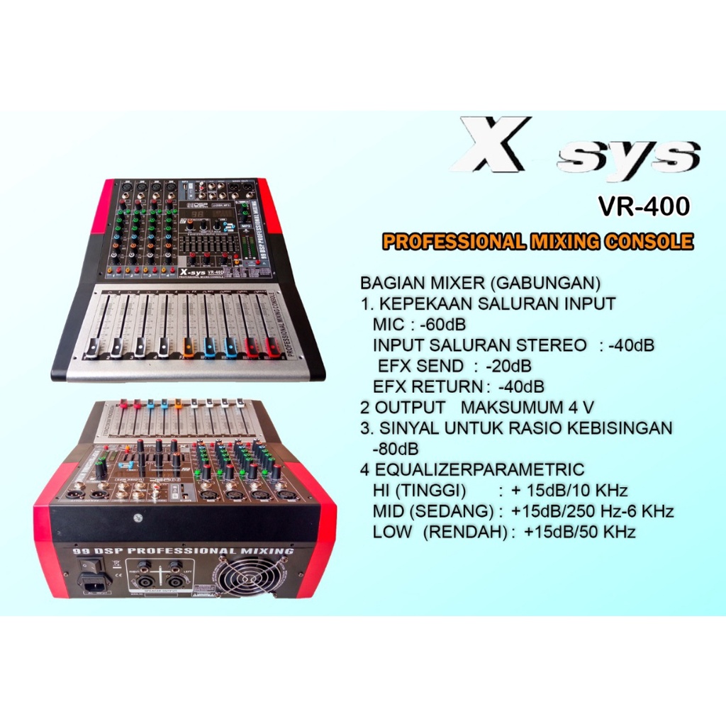 Jual Power mixer merek X-sys tipe VR-40D | Shopee Indonesia