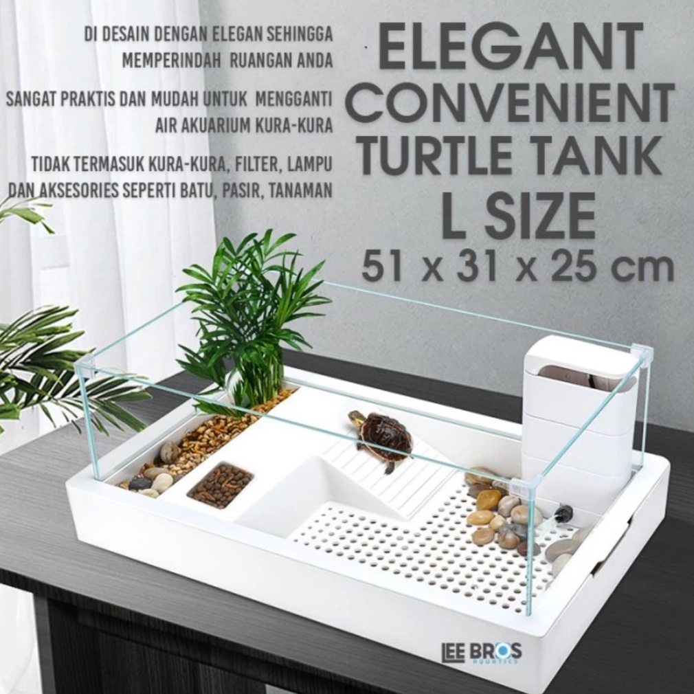Jual Aquarium Kura Kura L Size Elegant / Tank Kura / Kandang Kura Seri TAG | Shopee Indonesia