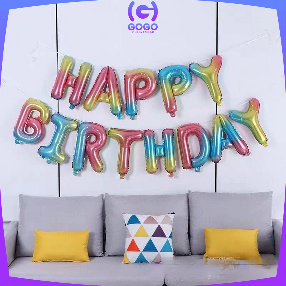 Jual GOGO-C390 Ballon Foil Abjad Alphabet Polos Gradient A-Z Balon Foil ...