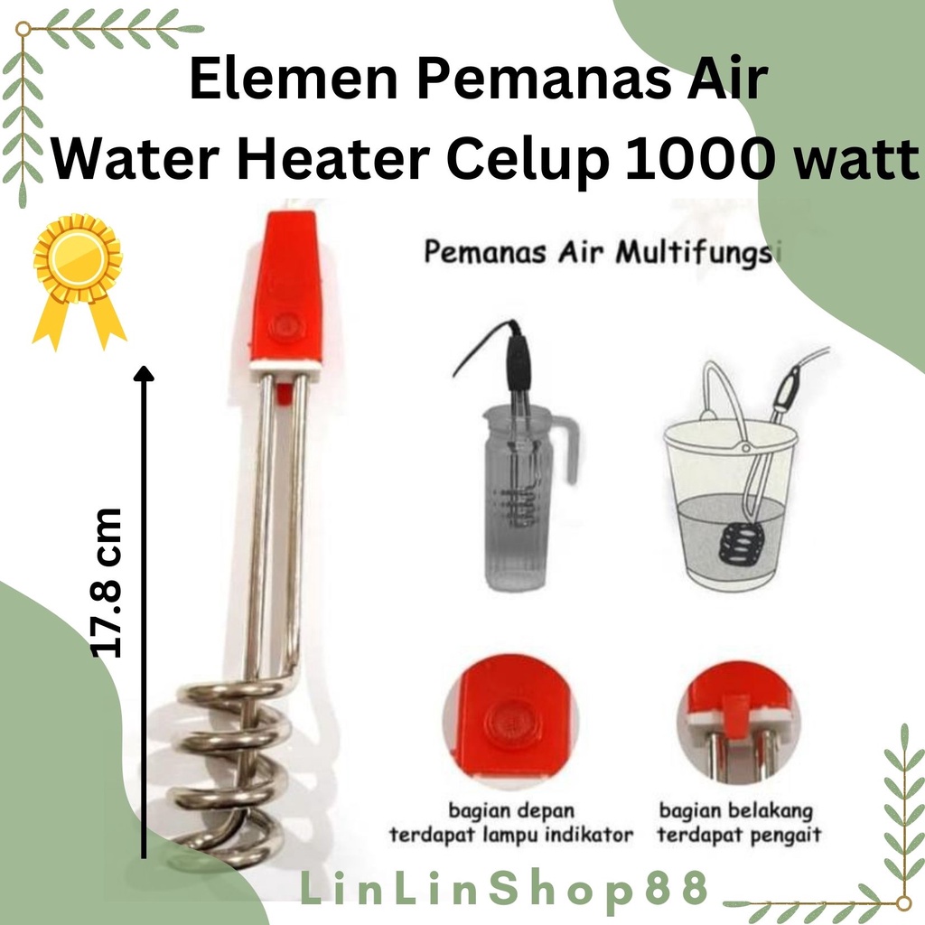 Jual Elemen Pemanas Air Water Heater Celup 350 watt, 600 watt 1000 watt ...