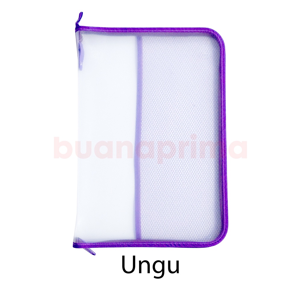 Jual Map Sleting Jala Folio Zipper Jaring Plastik Tas Resleting F4 ...