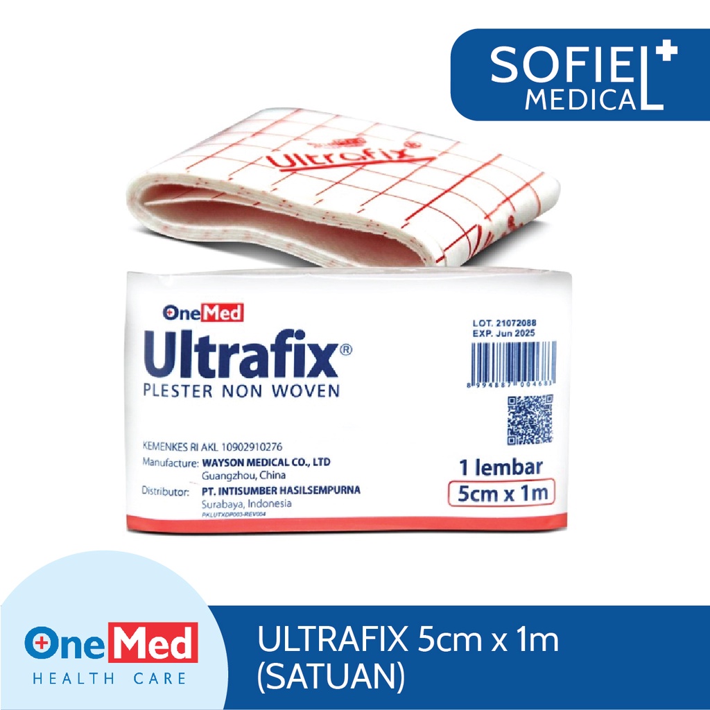 Jual Ultrafix 5cm x 1m OneMed (Satuan) Plester Non Woven / Penutup Luka ...