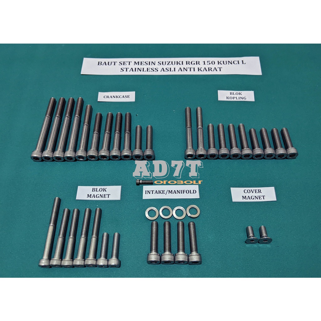 Jual Baut Set Mesin Suzuki RGR 150 Kunci L stainless anti karat ...