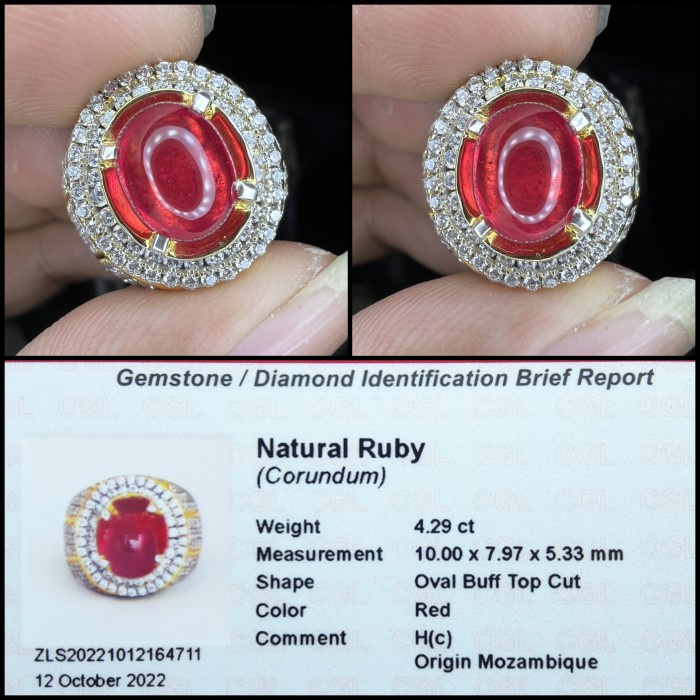 Jual Cincin Perak Batu Natural Red Ruby Corundum Plus Memo Lab - Ukuran Request | Shopee Indonesia