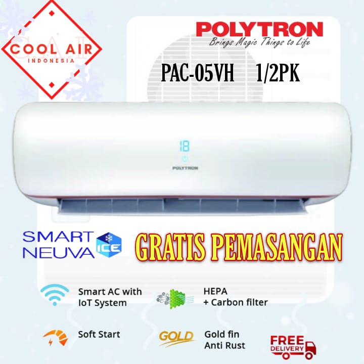 Jual Ac Polytron Split Deluxe 1/2 PK PAC-05VH | Shopee Indonesia