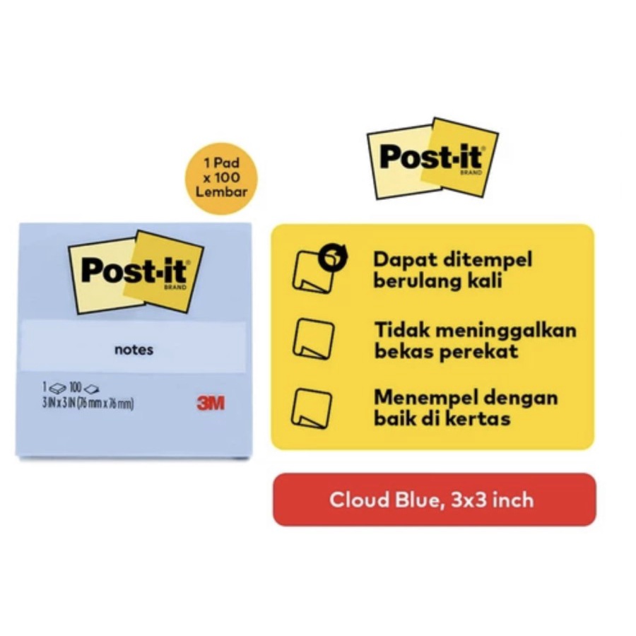 Jual Sticky notes - 3M Post-it - 654-AC / Post it 654AC | Shopee Indonesia