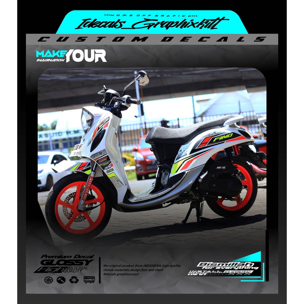Jual 00390 sticker decals fullbody yamaha fino tema garis racing simpel ...