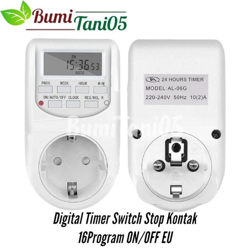 Jual Digital Timer Switch Stop Kontak Otomatis 16 Program Model EU Socket | Shopee Indonesia