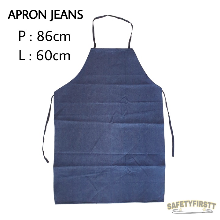 Jual APRON DADA CELEMEK JEANS POLOS UKURAN 86CM X 60CM | Shopee Indonesia