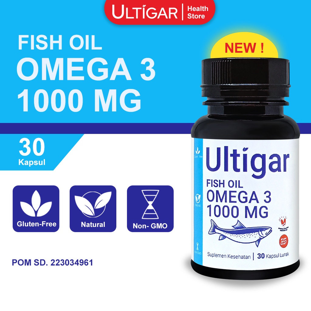 Jual Ultigar Fish Oil Omega 3 1000 mg - Isi 30 Kapsul - Suplemen ...