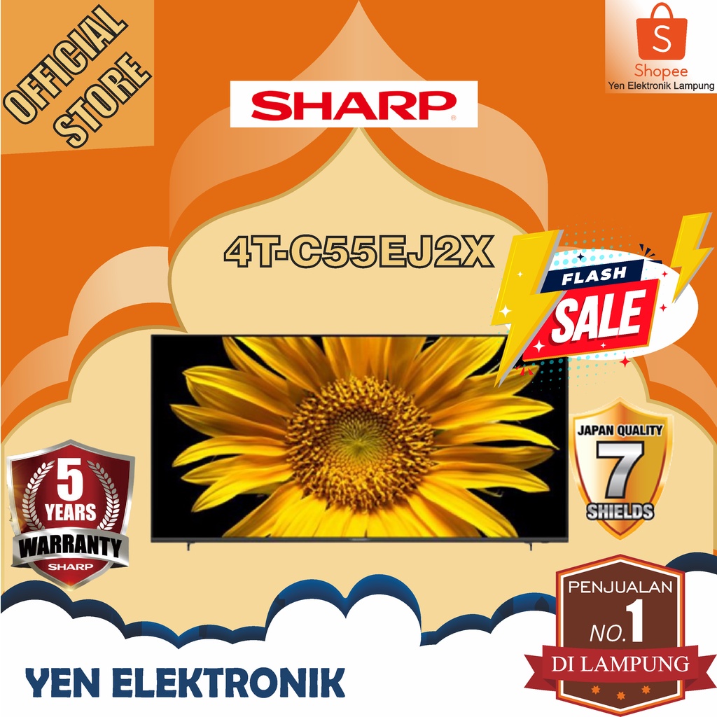 Jual TV SHARP 4T C55EJ2X LED TV 55 Inch SHARP Easy Smart TV 4K Garansi ...