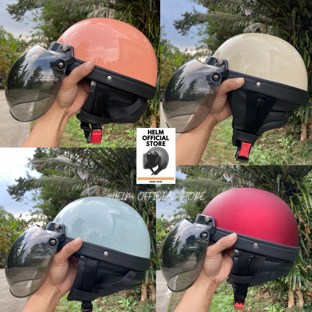 Jual helm chips bogo retro vespa polos dewasa SNI | Shopee Indonesia