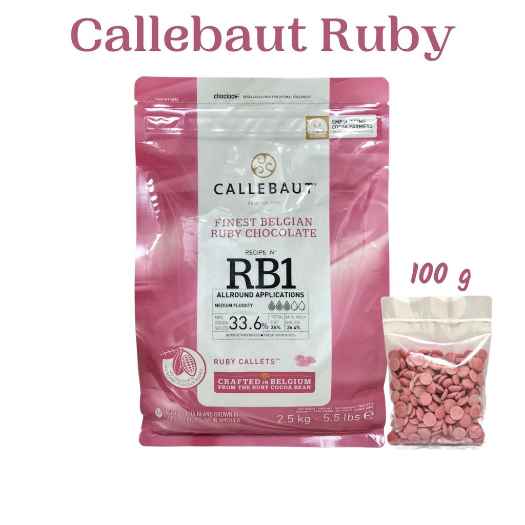Jual Callebaut Ruby Chocolate Belgian Couverture 100 gram | Shopee ...