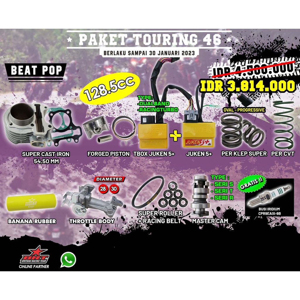 Jual PAKET TOURING 46 BEAT POP ESP BRT - BLOK PISTON + ECU JUKEN + PER ...