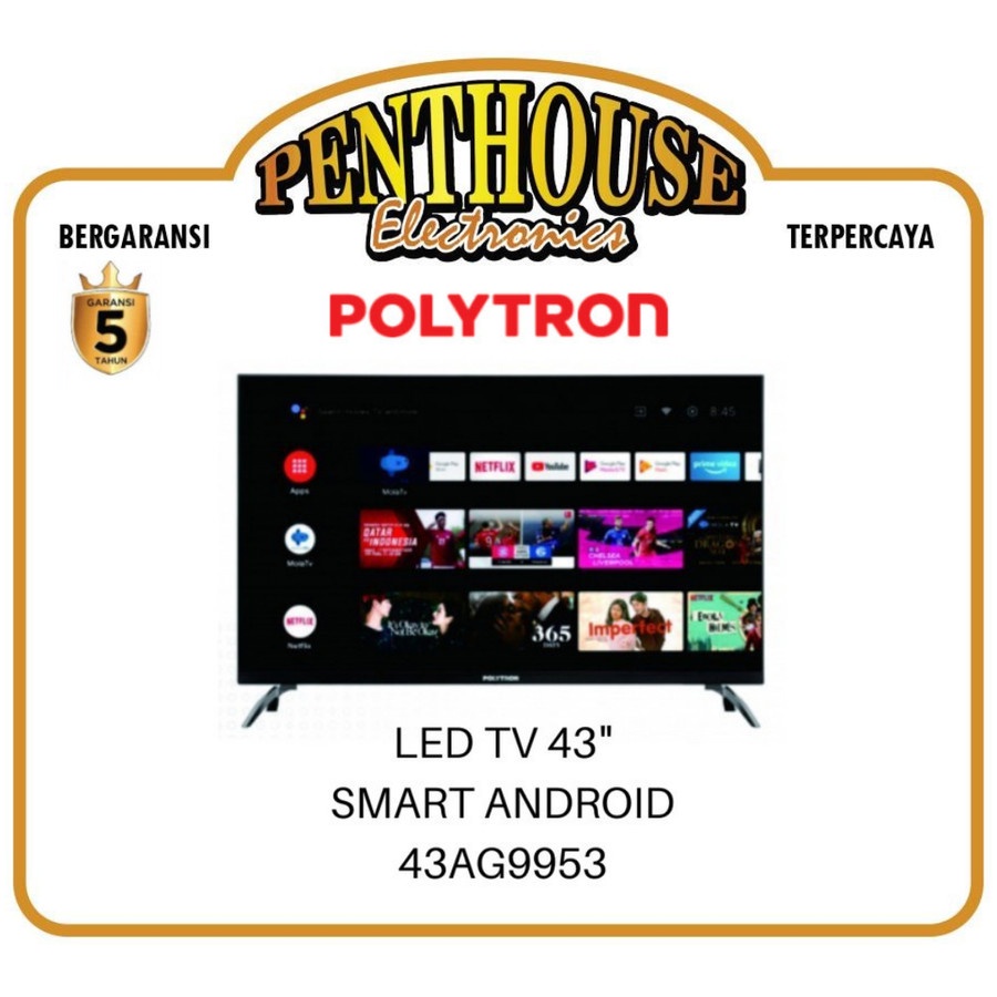 Jual Polytron LED TV 43 Inch 43AG9953 Smart Android Digital Mola ...
