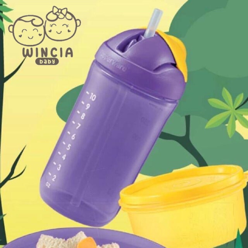 Jual Botol Minum Anak Botol Minum Tupperware Kids Twinkle Straw 350ml ...
