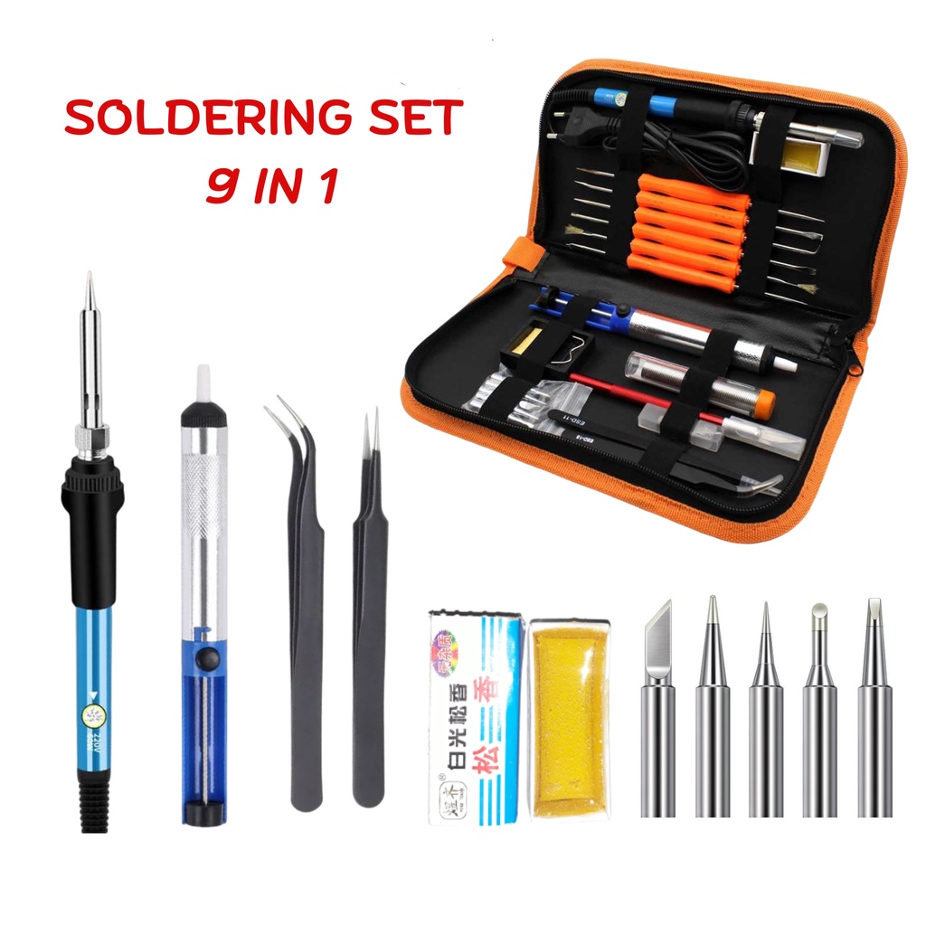 Jual Alat Solder Listrik 60watt Set Lengkap Dan Aksessoris | Shopee ...