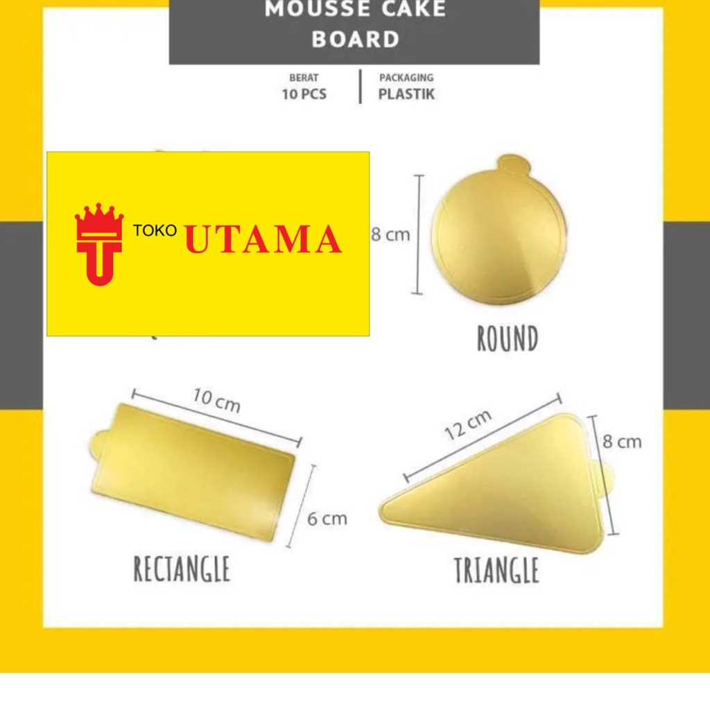 Jual MOUSSE CAKE BOARD (ROUND,RECIANGLE,TRIANGLE) | Shopee Indonesia