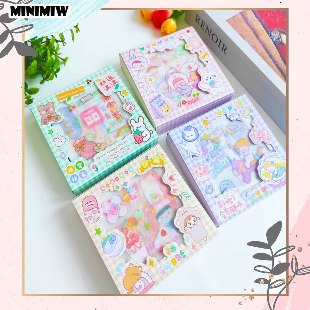Jual Sticker BOX SENMU Mini 1 Varian isi 8 Lembar Set Daily Manual Cute ...
