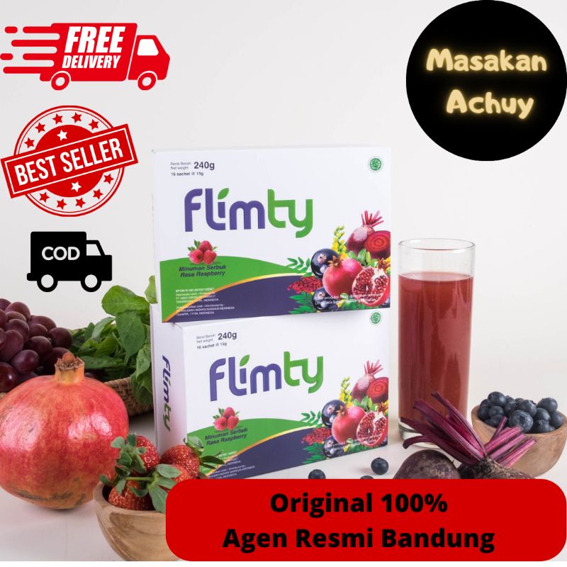 Jual Flimty fiber detox original 1 box 16 sachet diet herbal flimti ...