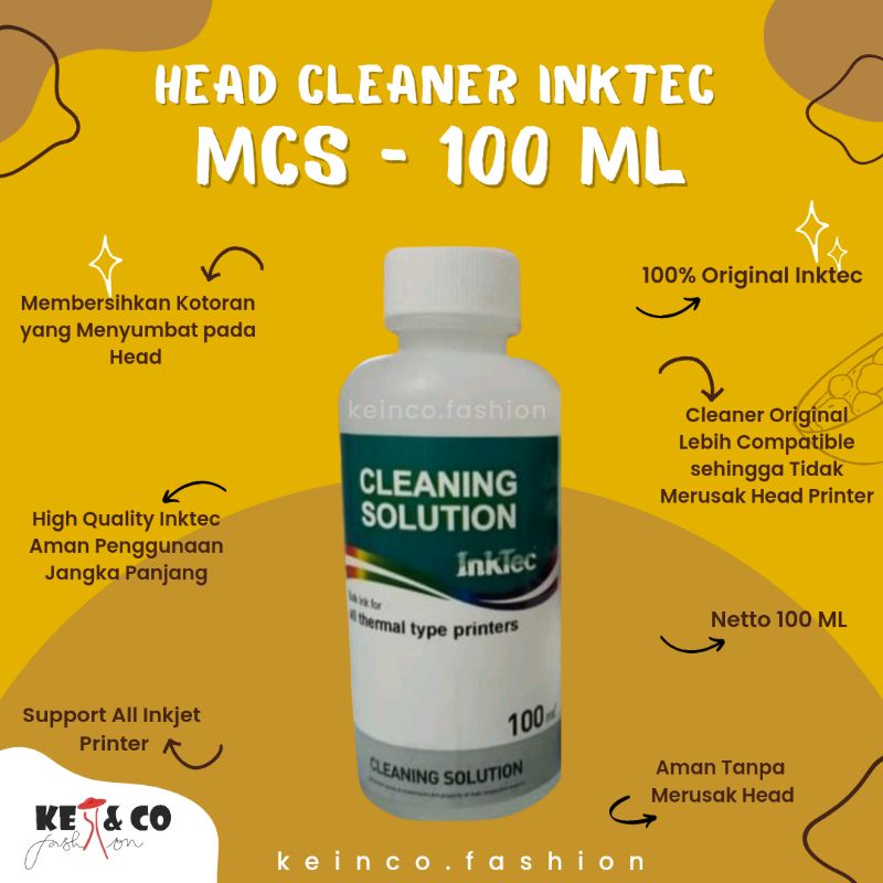 Jual Head Cleaner InkTec MCS-100MDP Cleaning Solution Refill Kemasan ...