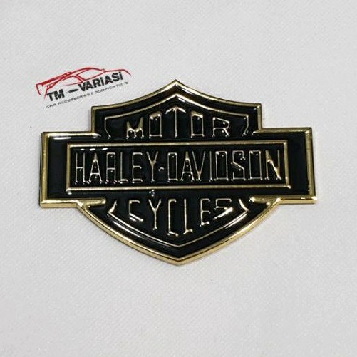 Jual Emblem Import Logo Besi Tebal Motor HD Hitam List Gold | Shopee ...