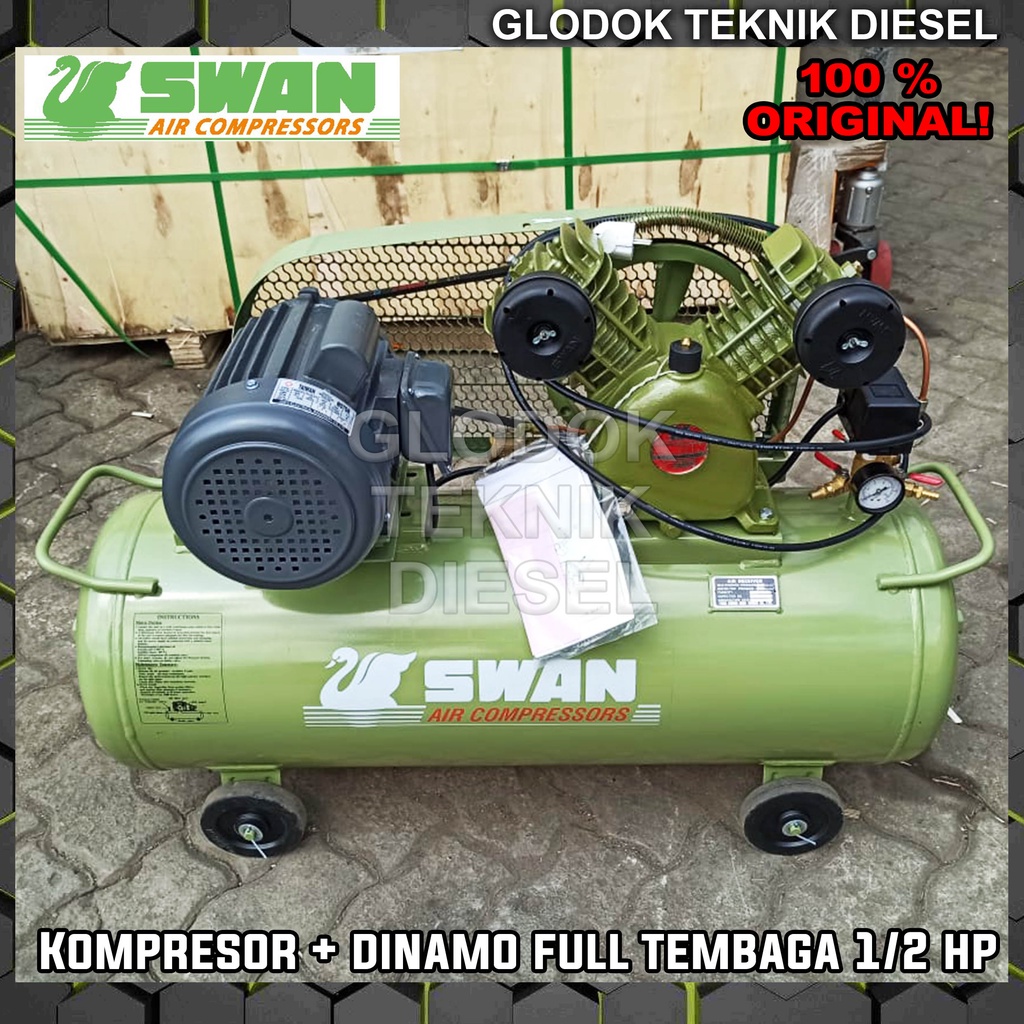 Jual SWAN Air Compressor 1/2 HP + Dinamo Full Tembaga KOMPRESOR ANGIN 0 ...